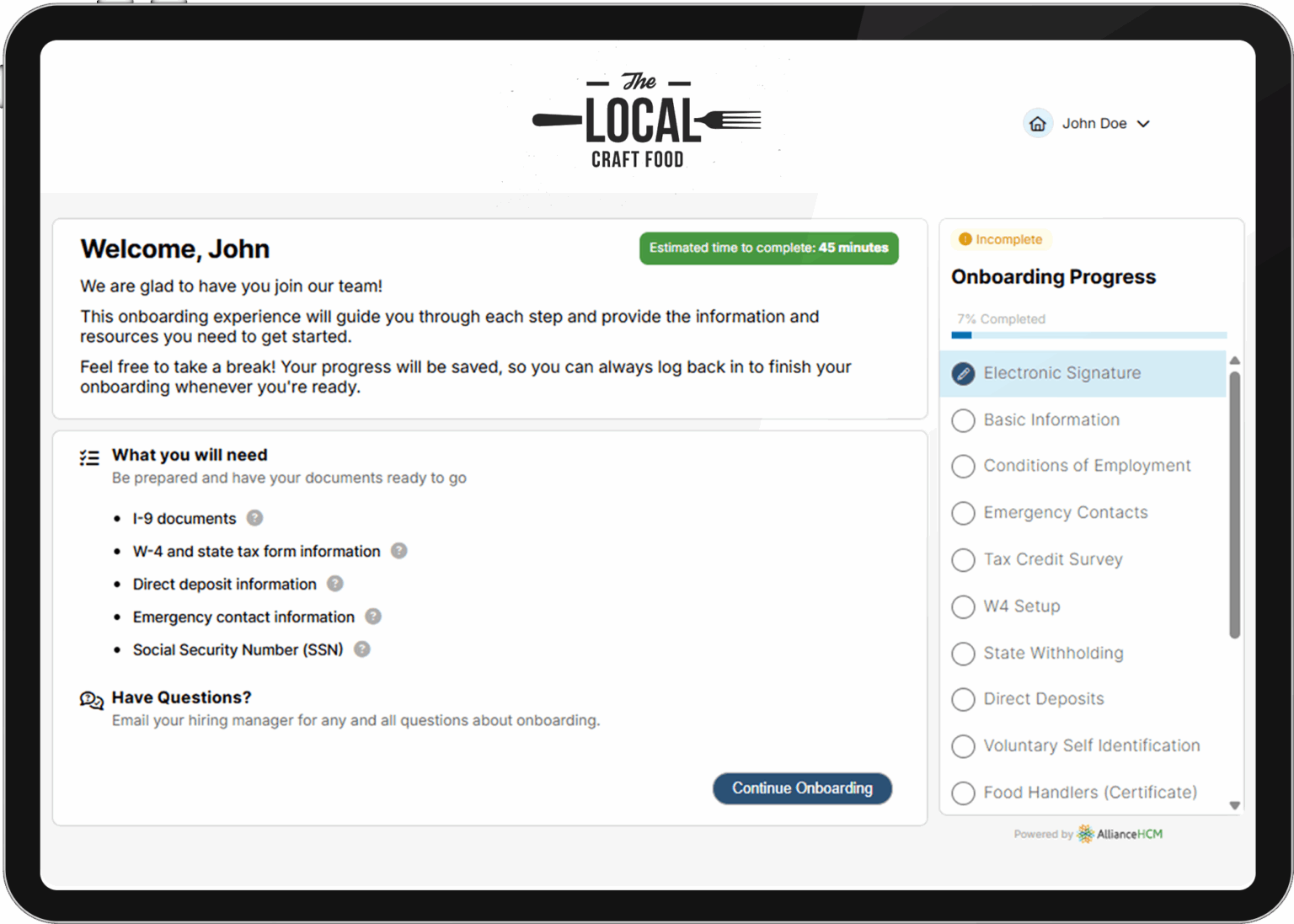 Employee Onboarding Software | AllianceHCM